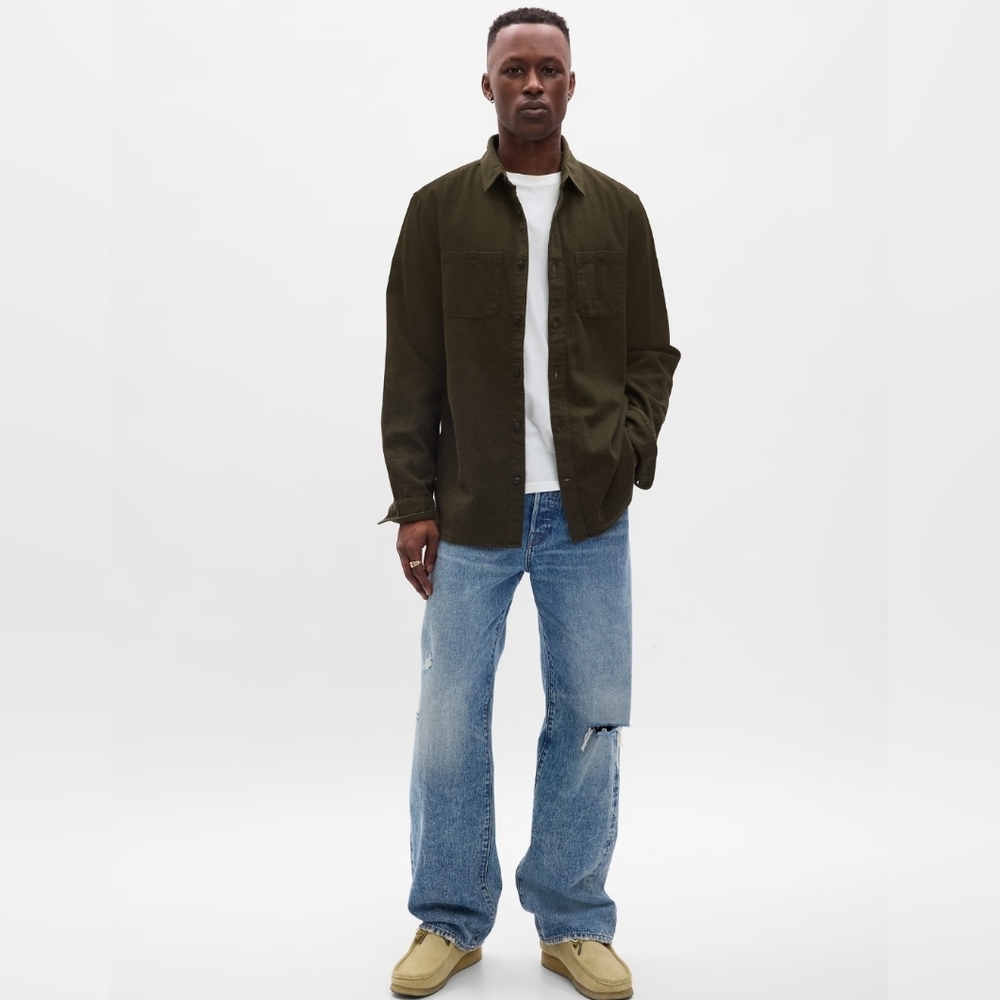 Gap 90's Loose Jeans Distressed Straight Leg Light Wa… - Gem